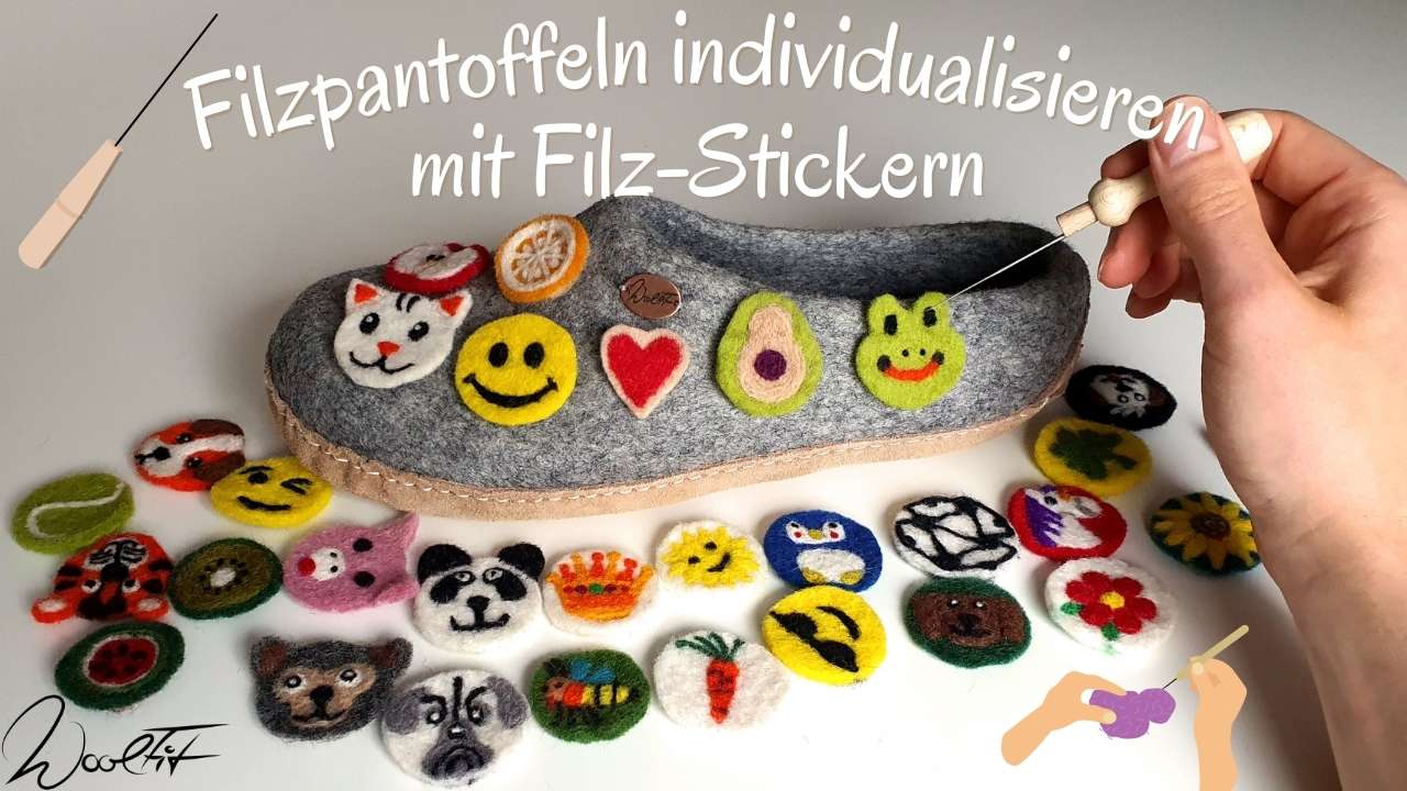Filzsticker Panda handgefilzt | im Set