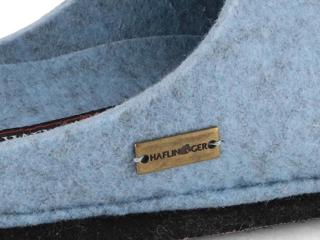 HAFLINGER Damen Filz Pantoffeln Flair Soft, eisblau