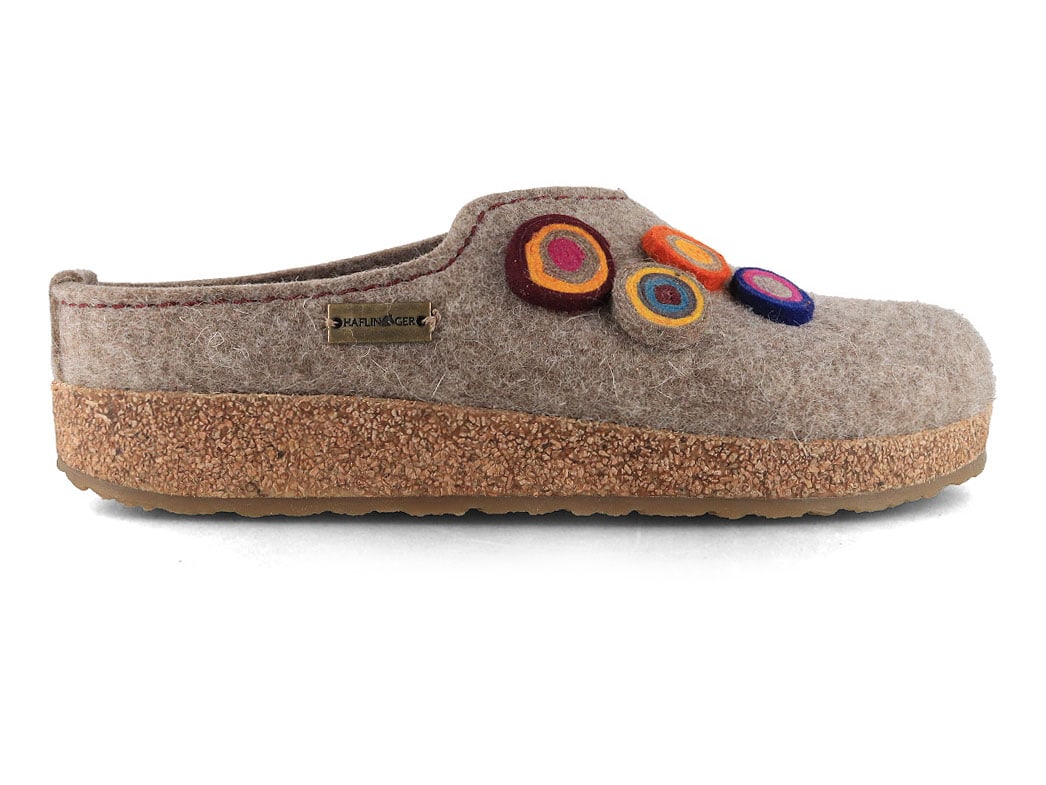 HAFLINGER Filz Hausschuhe Grizzly Kanon, torf