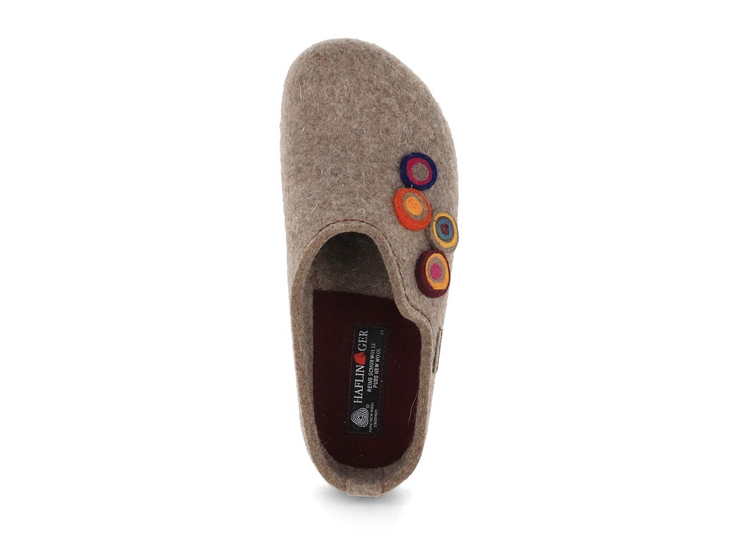 HAFLINGER Filz Hausschuhe Grizzly Kanon, torf