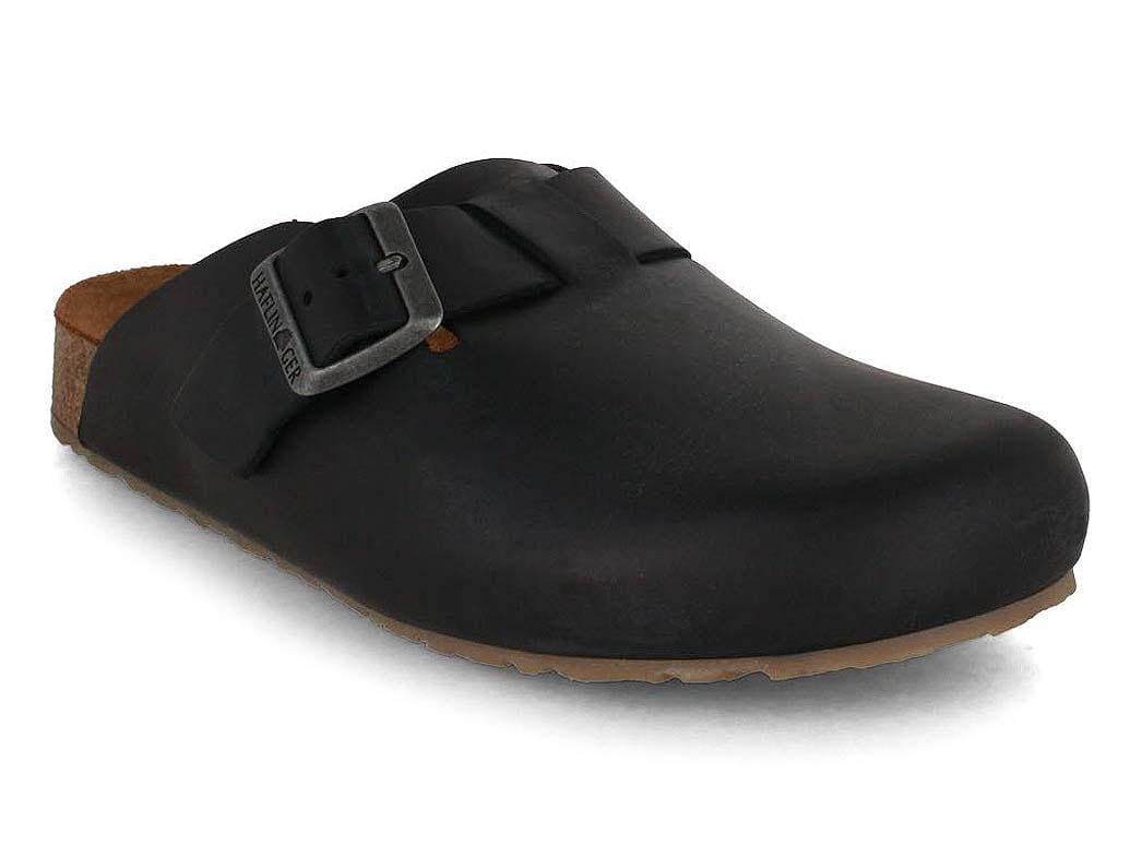 HAFLINGER Women Men Leather Clogs | Porto, Black