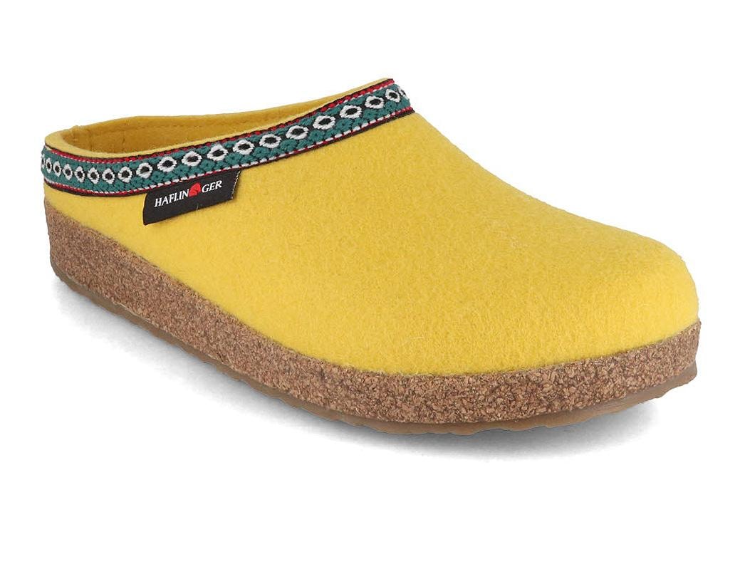 HAFLINGER Women Felt Clogs | Grizzly Franzl, yellow