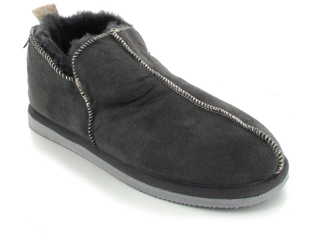 SHEPHERD | Men's Sheepskin Slipper Andy, Asphalt | Express Shipping