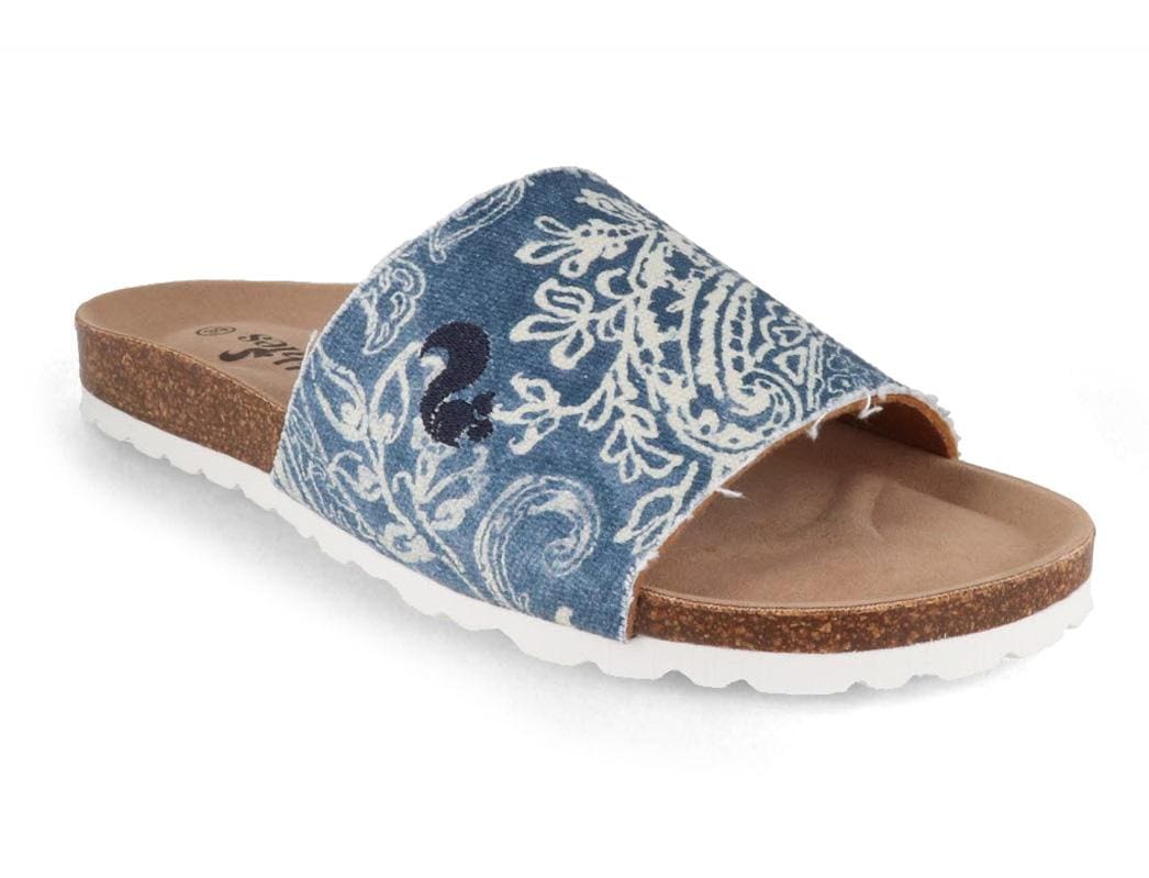 Thies Damen Eco Paisley Pool Slide, paisley blue 50.92