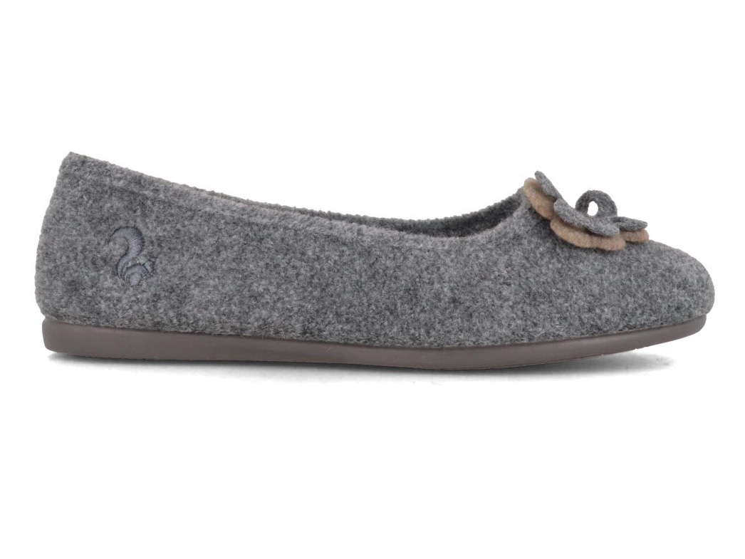 Thies Damen Hausschuhe, Ecopicos Ballerina, gris